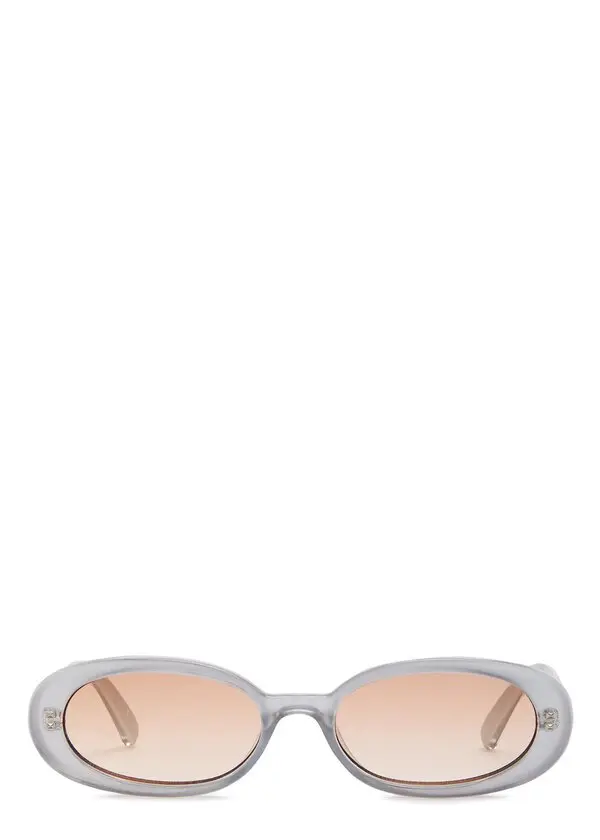 Le Specs Outta Love Oval-frame Sunglasses - Silver