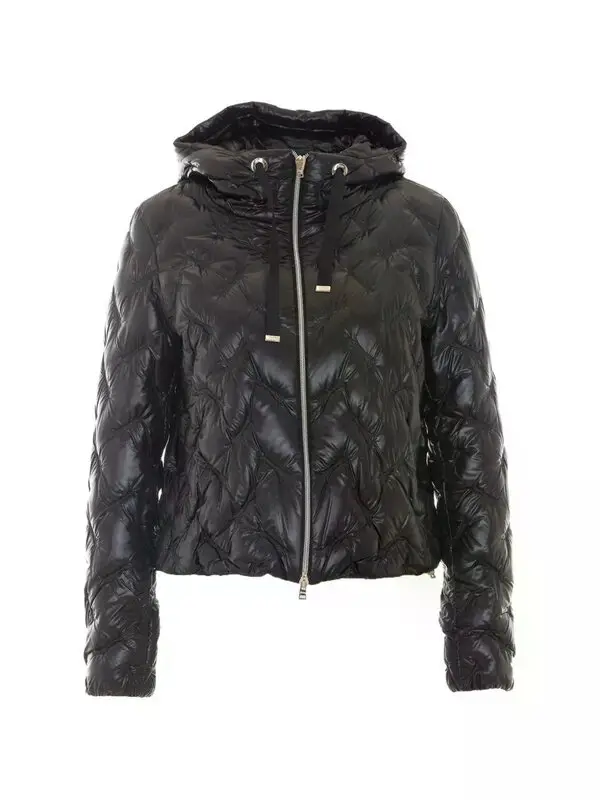 Herno Quilted Hooded Jacket - Black