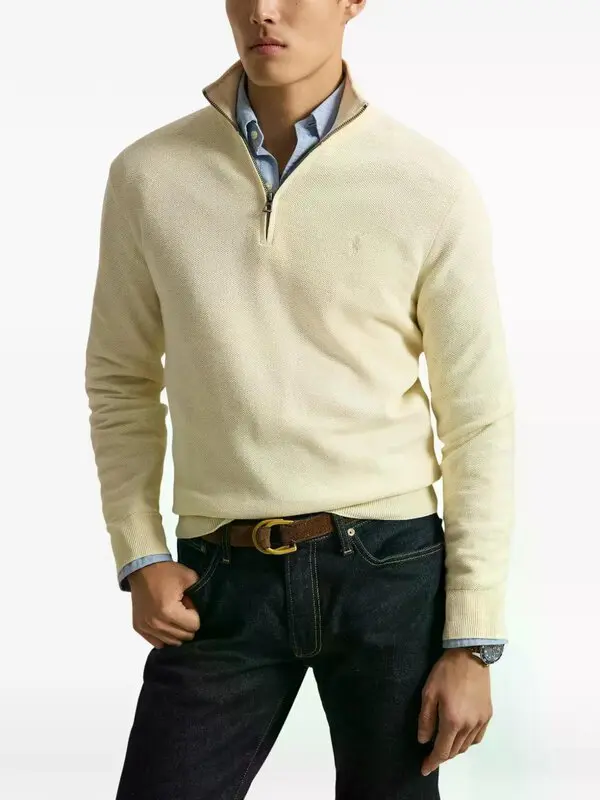 Polo Ralph Lauren Mesh-knit Quarter-zip Sweater