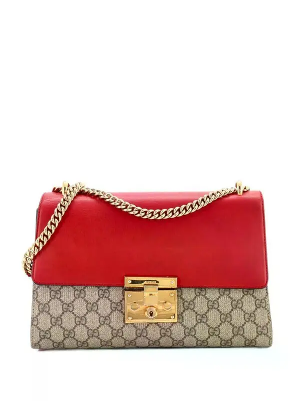 Gucci Padlock Gg Coated Canvas And Leather Medium Shoulder Bag