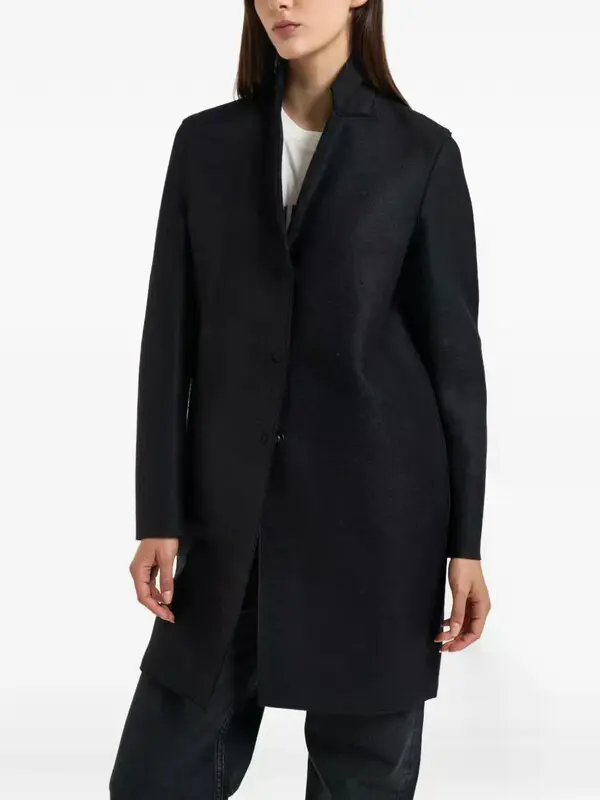 Harris Wharf London Stand-collar Press-stud Coat