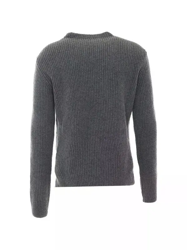 Alpha Studio Ribbed-knit Crew-neck Sweater