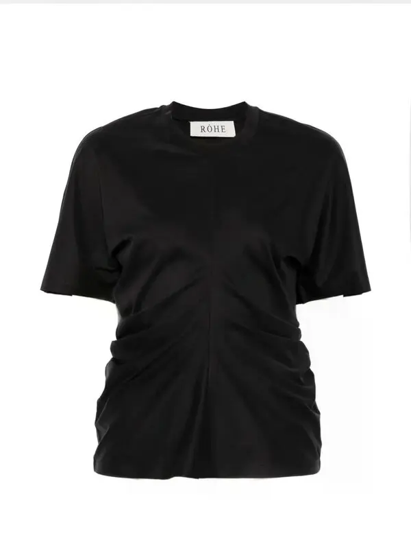 RÓHE Gathered T-shirt - Black