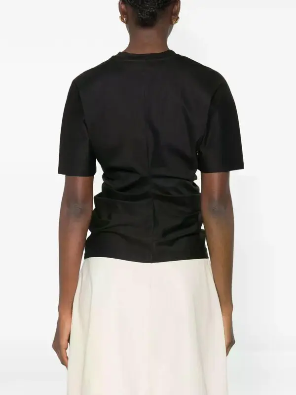 RÓHE Gathered T-shirt - Black