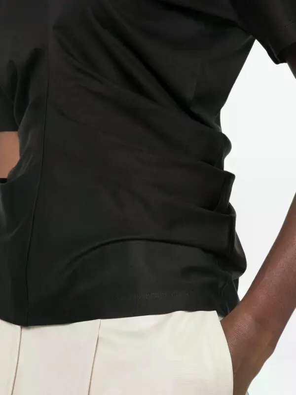 RÓHE Gathered T-shirt - Black
