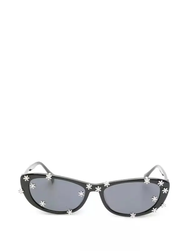 YVMIN Flower-embellished Cat-eye Sunglasses - Black