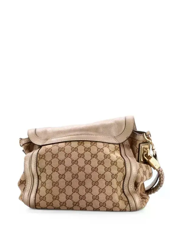 Gucci Bella Flap Gg Canvas With Leather Medium Shoulder Bag