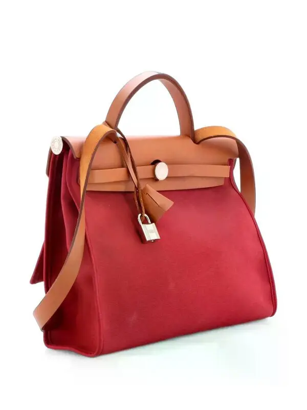 Hermès Herbag Zip Leather And Toile 31 Shoulder Bag