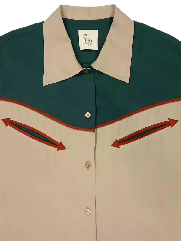 PAULA Piping-detail Western Shirt