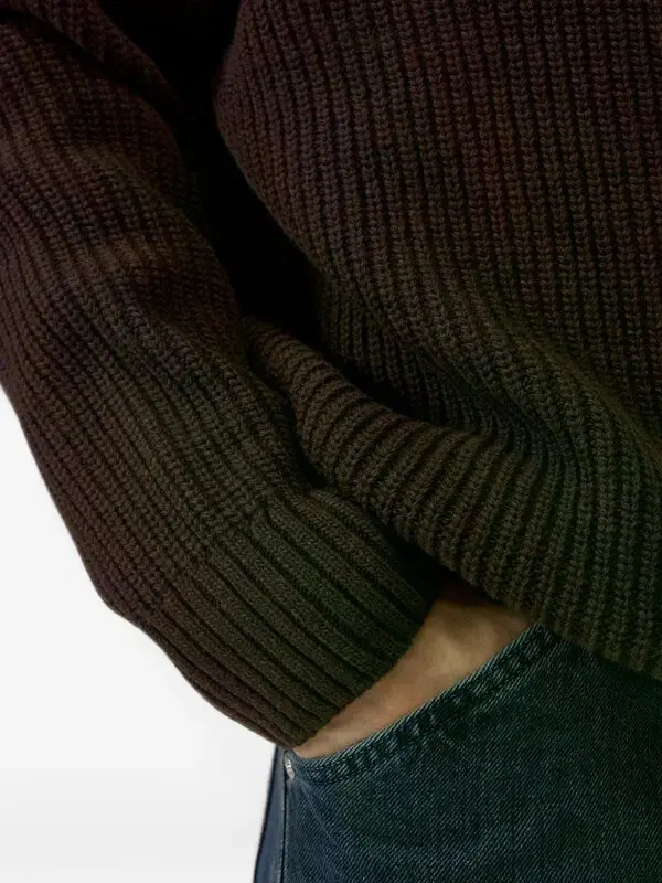 Closed Ribbed-knit Raglan-sleeve Sweater