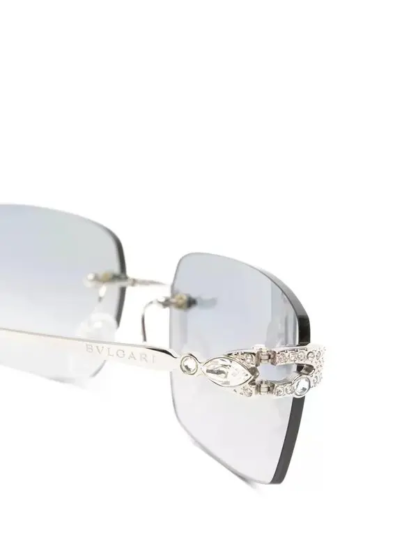 BVLGARI Rhinestone-embellished Rimless Sunglasses