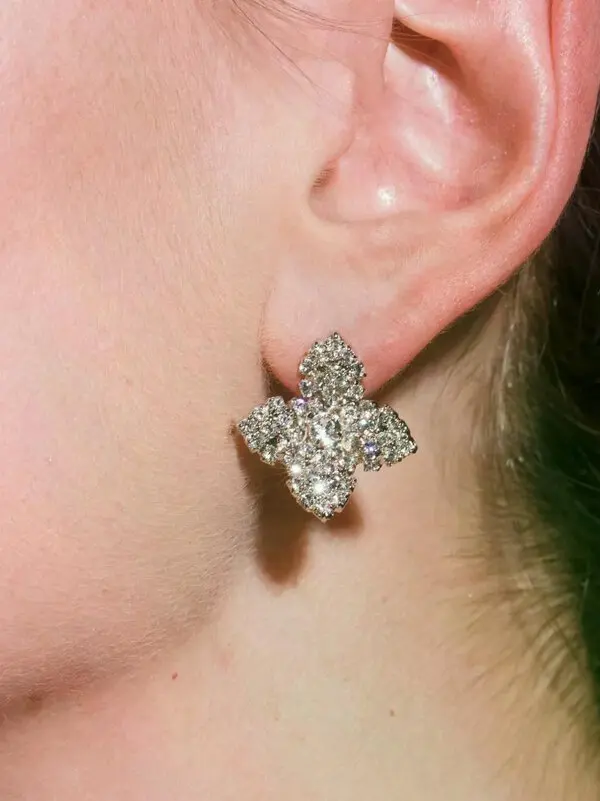 JENNIFER BEHR Fiona Crystal-embellished Earrings - Silver
