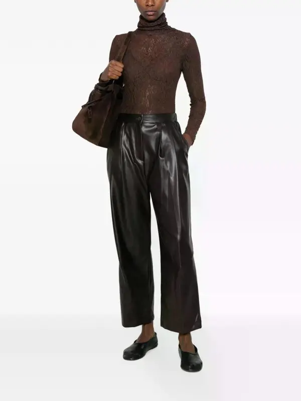 Dixie Lace-knit Roll-neck Top