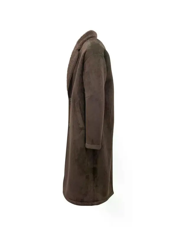 VALENTINI 1972 Shearling-collar Single-breasted Coat