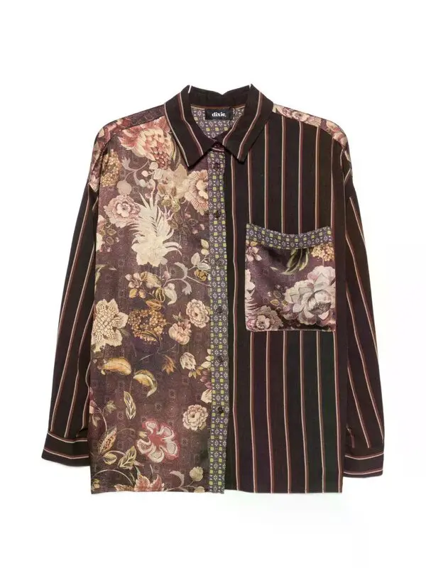 Dixie Floral-print Striped Shirt