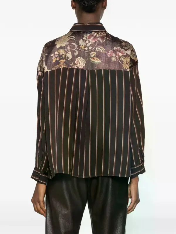 Dixie Floral-print Striped Shirt