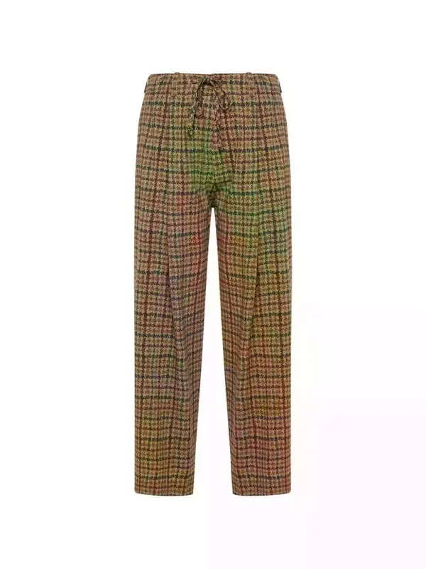 PIERRE-LOUIS MASCIA Dylan Houndstooth-pattern Wide-leg Trousers