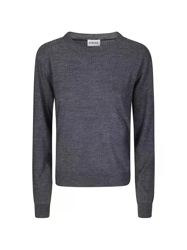 P.a.r.o.s.h Crystal-embellished Wool Sweater - Grey