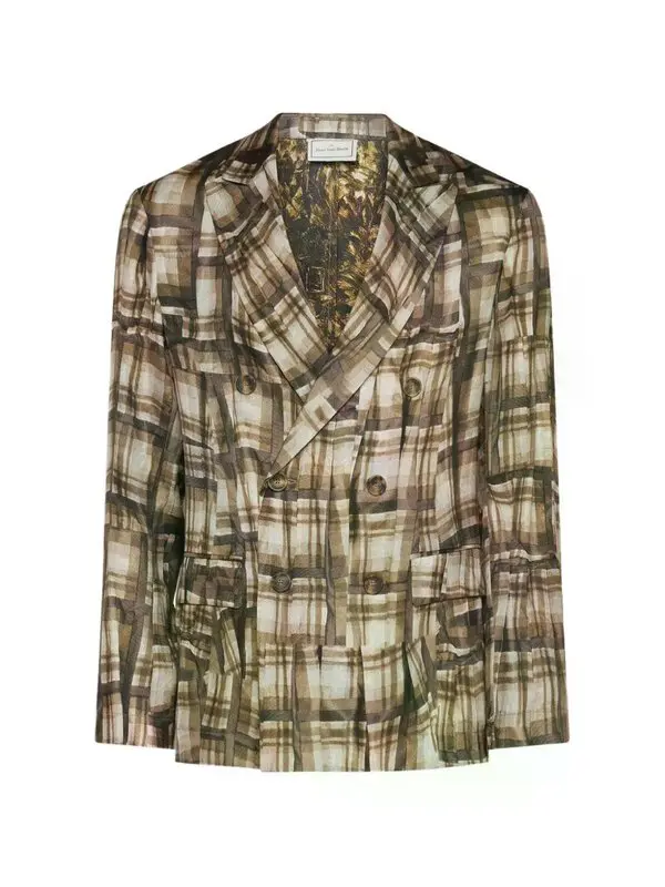 PIERRE-LOUIS MASCIA Fancy Double-breasted Blazer - Brown