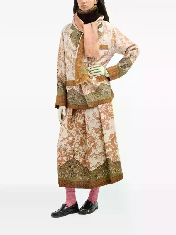 PIERRE-LOUIS MASCIA Paisley-print Silk Shirt - Neutrals