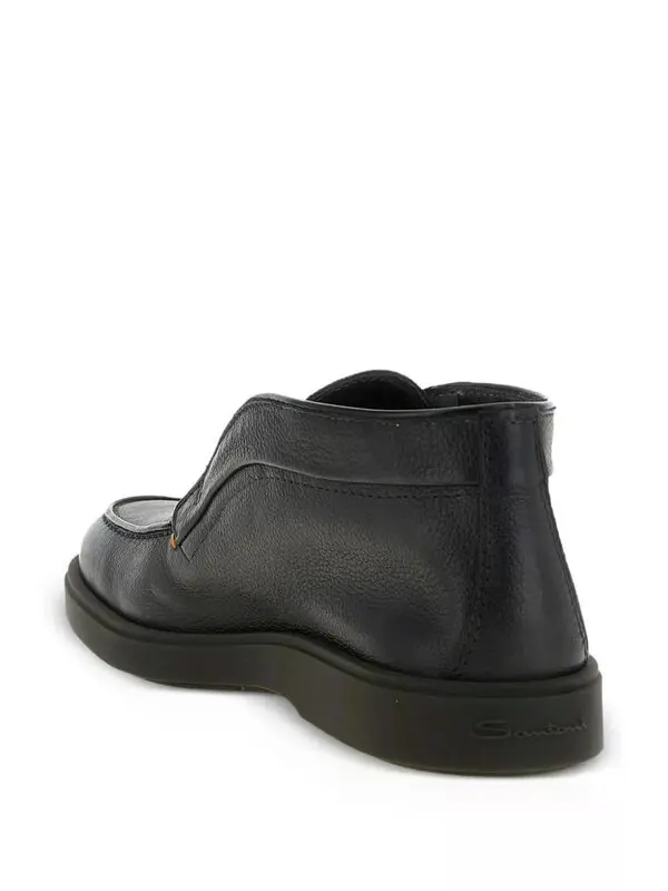 Santoni Hammered Leather Ankle Boots