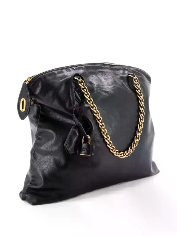 LOUIS VUITTON Lockit Chain Handbag Boudoir Leather Tote Bag
