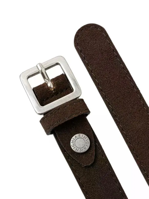 GIANNI CHIARINI Suede Buckle-fastening Belt - Brown