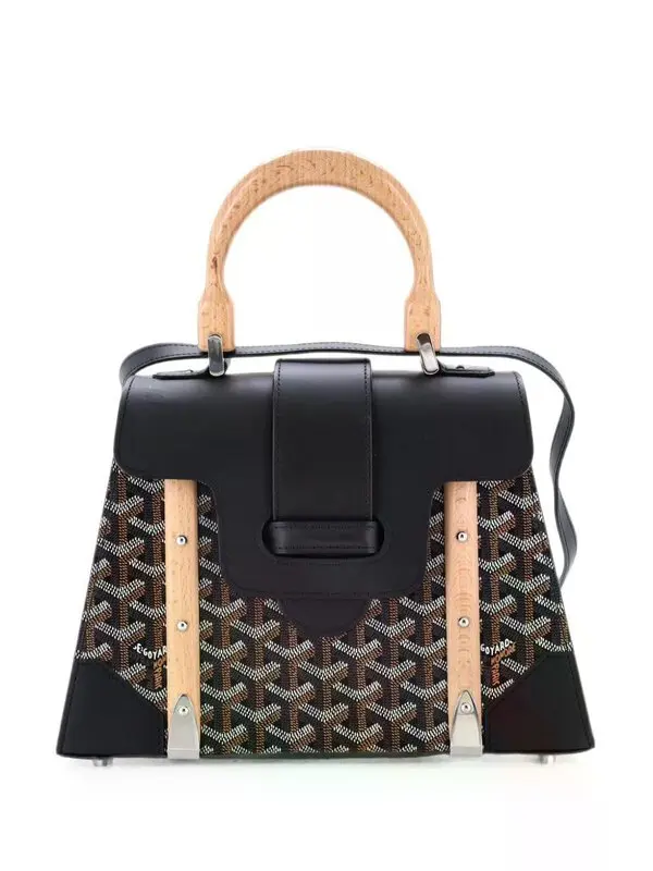Goyard Saigon Top Handle Bag Coated Canvas With Leather Satchel
