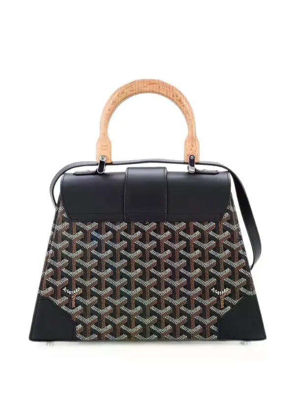 Goyard Saigon Top Handle Bag Coated Canvas With Leather Satchel