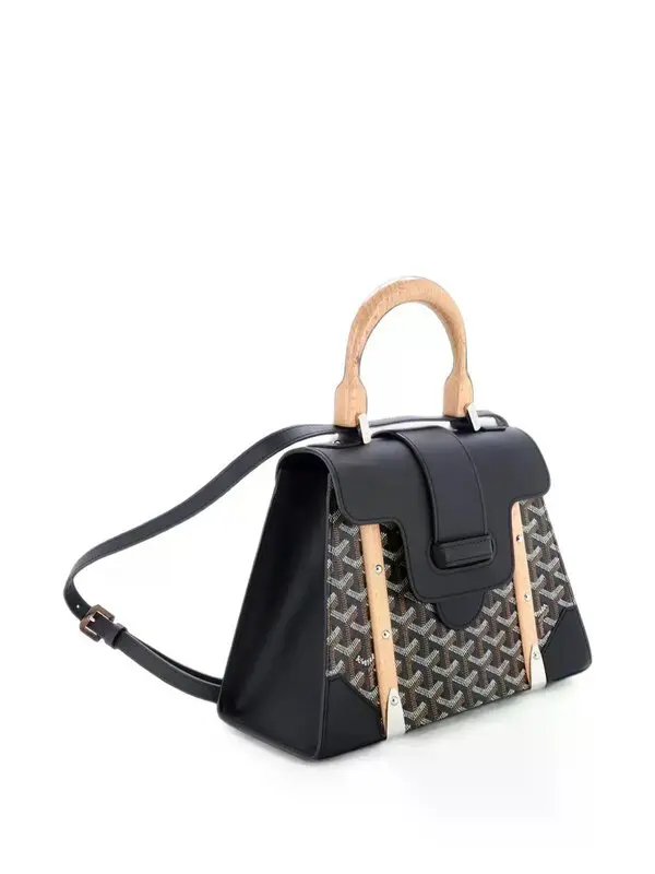 Goyard Saigon Top Handle Bag Coated Canvas With Leather Satchel