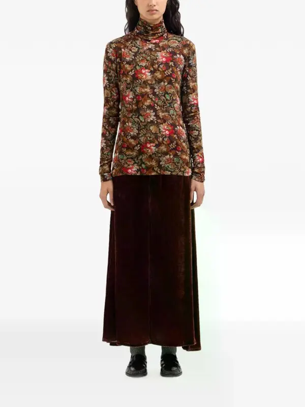 PIERRE-LOUIS MASCIA Sassonia Floral-print Turtleneck Top