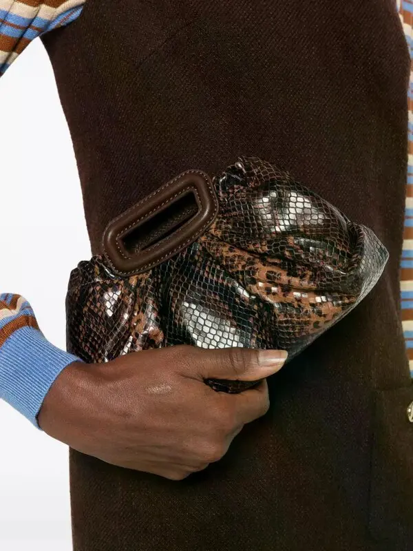 Maje Snake-effect Leather Clutch Bag