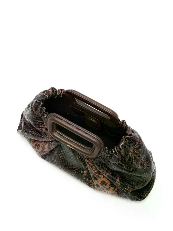 Maje Snake-effect Leather Clutch Bag