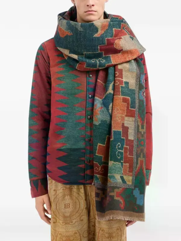 PIERRE-LOUIS MASCIA Pancake Geometric Floral-print Scarf