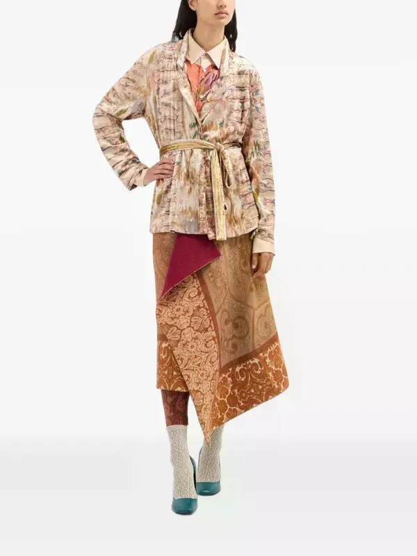 PIERRE-LOUIS MASCIA Ranat Belted Brushstroke-print Blazer