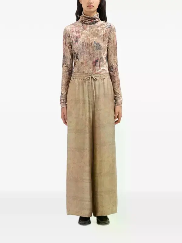 PIERRE-LOUIS MASCIA Aloe Silk Palazzo Pants