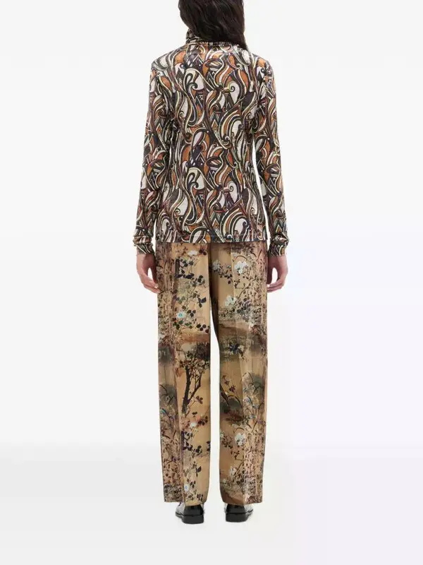 PIERRE-LOUIS MASCIA Swirl-motif Turtleneck Top