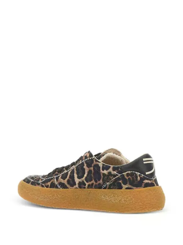 PURAAI Leopard-print Frayed Sneakers