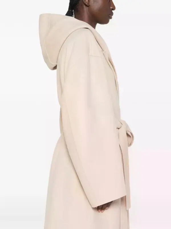 Sportmax Hooded Belted Wool Coat