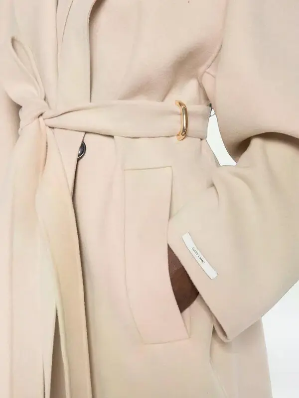 Sportmax Hooded Belted Wool Coat