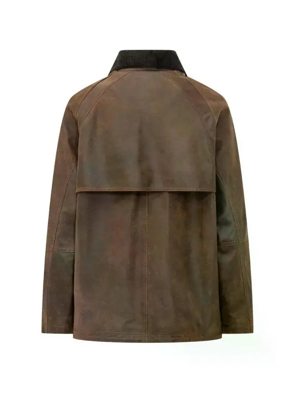 DFOUR Corduroy-collar Storm-flap Coat