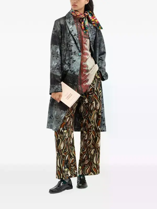 PIERRE-LOUIS MASCIA Beatex Swirling-pattern Wool Trousers
