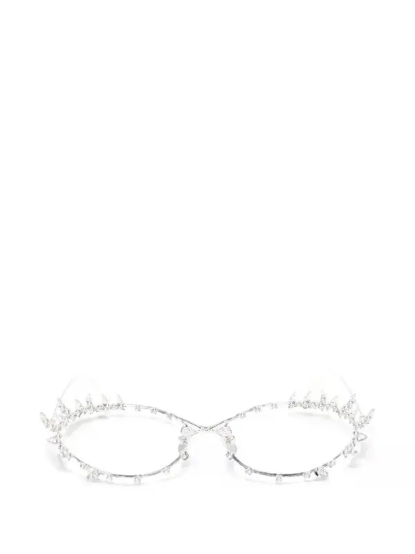 YVMIN Crystal-embellished Cat-eye Sunglasses - Silver