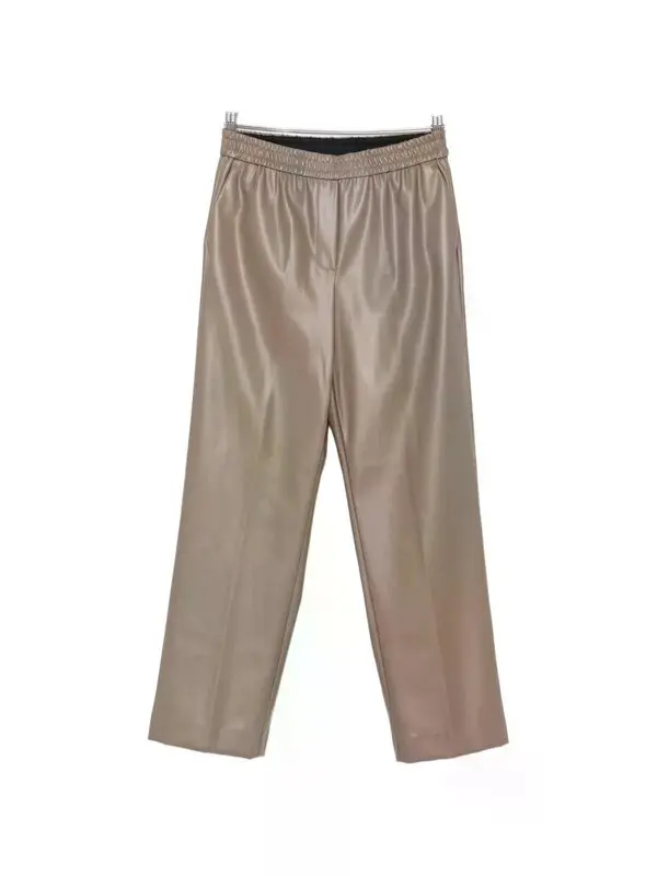 NUDE Elasticated-waistband Faux-leather Trousers