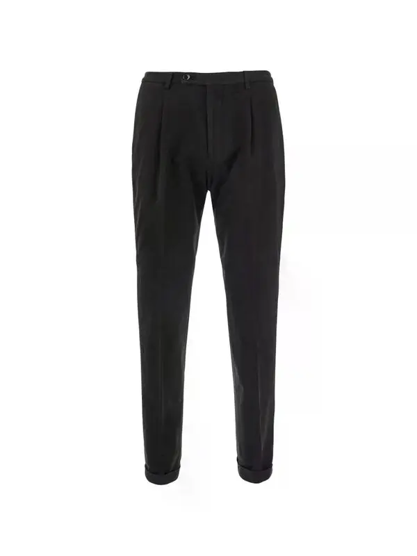 MICHAEL COAL Pleated-detail Turn-up Trousers