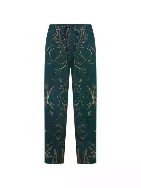 PIERRE-LOUIS MASCIA Dylan Botanical-pattern Wide-leg Trousers