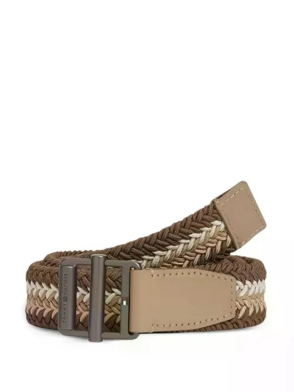 Tommy Hilfiger Braided Horizontal-stripe Belt - Brown