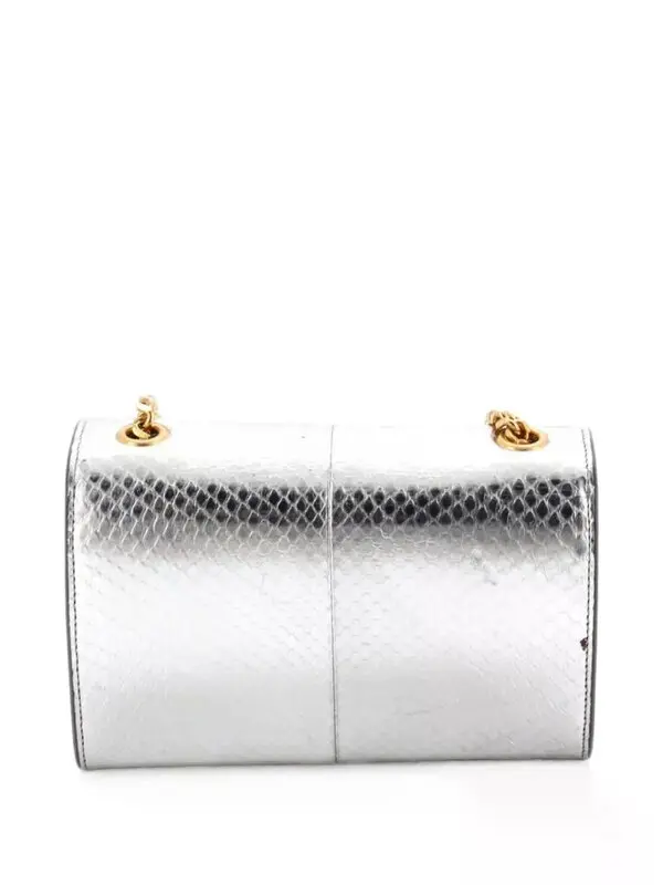 Saint Laurent Classic Monogram Tassel Python Embossed Leather Small Crossbody Bag