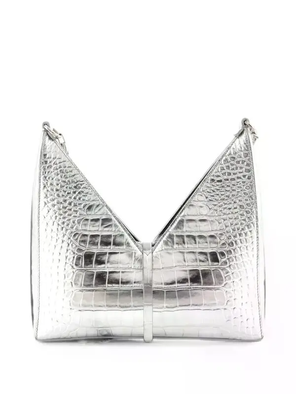 Givenchy Cut Out Crocodile Embossed Leather Small Shoulder Bag