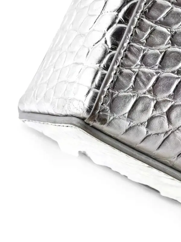 Givenchy Cut Out Crocodile Embossed Leather Small Shoulder Bag
